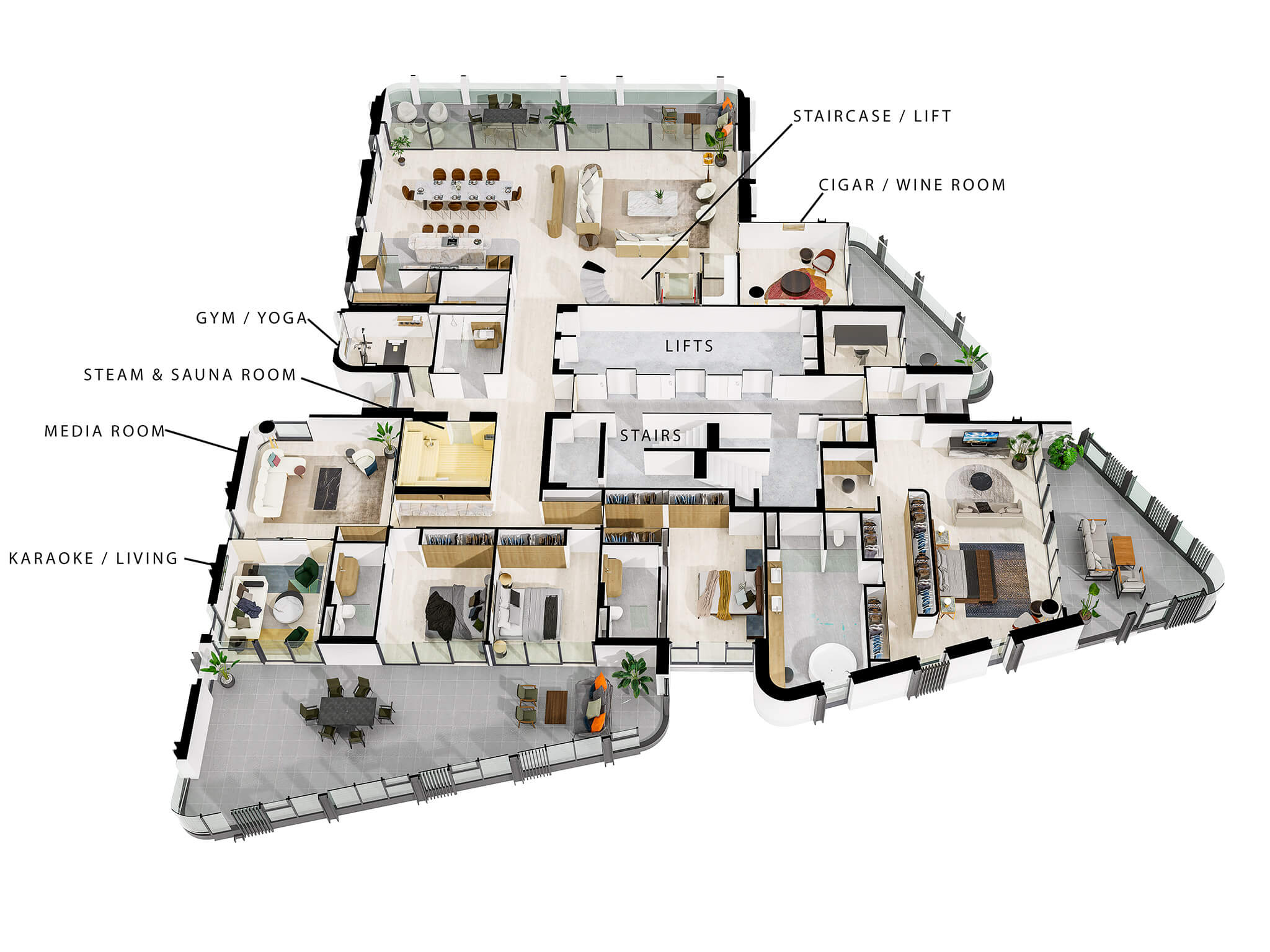 3D Floor Plans for Billbergia’s Penthouse Development